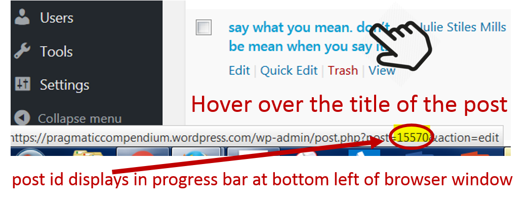 wordpress: where can I find the post id?